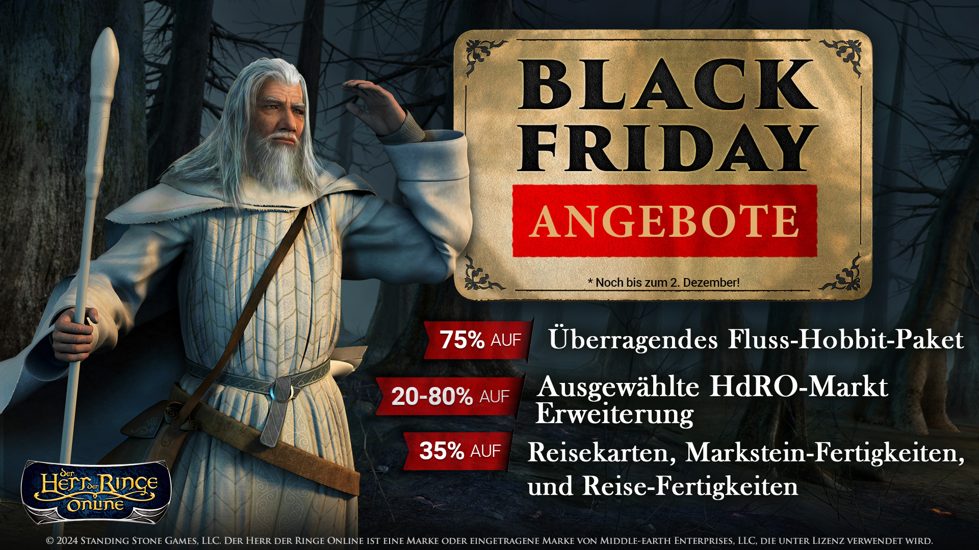 Die Angebote zum Black Friday sind verfügbar! | Der Herr der Ringe Online